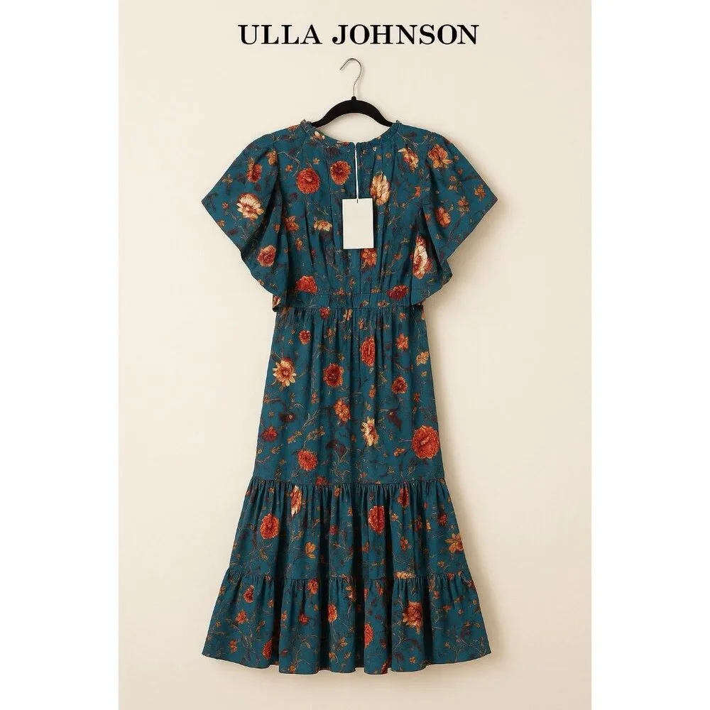 Ulla Johnson | Dresses | Ulla Johnson Ilaria Silk Dress Bluette Floral ...